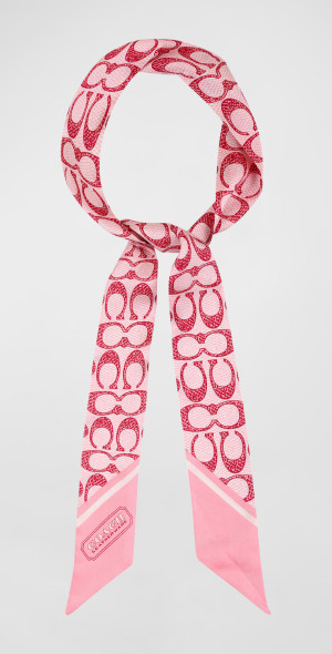 Coach - Vintage Signature Monogram Silk Skinny Scarf