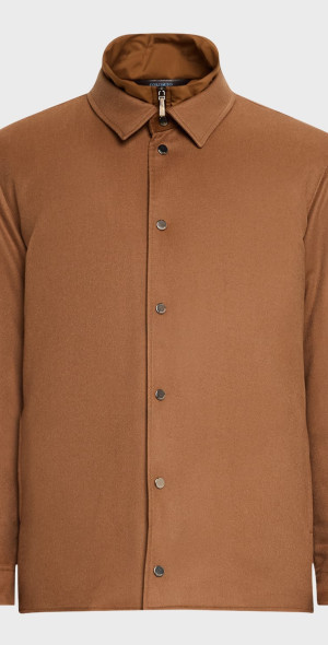 Colombo - Men's Cashmere Overshirt with Bib