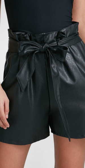 Commando - Faux Leather Paperbag Shorts