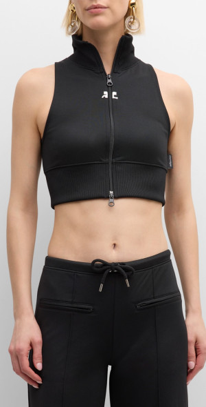 Courreges - Interlock Knit Crop Tracksuit Vest