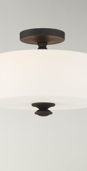 Crystorama - Travis 2-light Black Forged Ceiling Mount