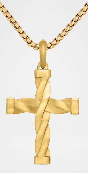 David Yurman - DY Helios Cross Pendant in 18K Gold, 36mm