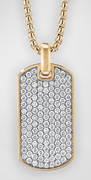 David Yurman - Men's Chevron Tag Pendant in 18K Gold, 35mm