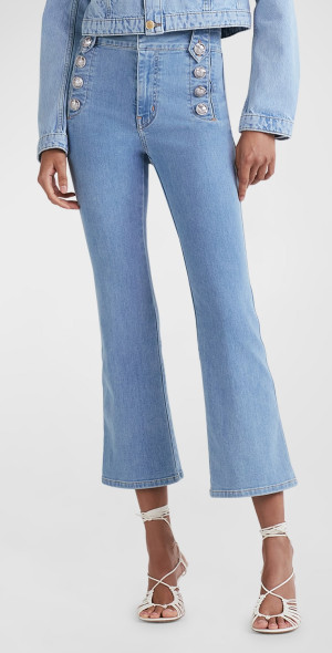 Derek Lam 10 Crosby - Robertson Crop Flared Sailor Jeans