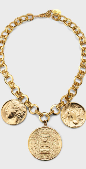 Devon Leigh - 24k Triple Gold Coin Necklace