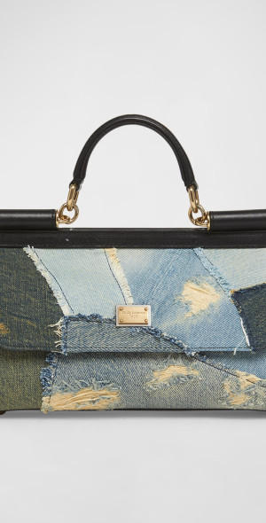 Dolce & Gabbana - Sicily Patchwork Denim Top-Handle Bag