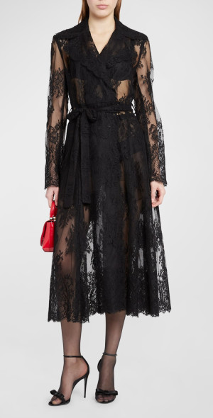 Dolce&Gabbana - Chantilly Lace Unlined Trench Coat