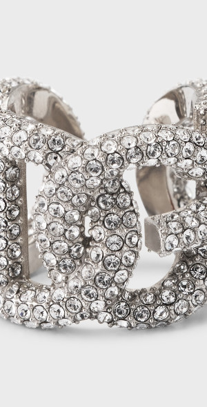 Dolce&Gabbana - Silver Crystal Logo Ring