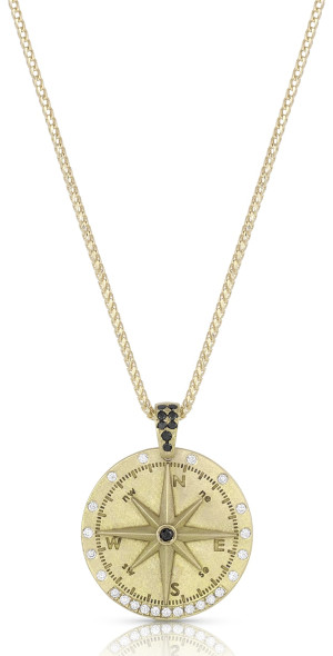 Dominique Cohen - 18k Gold Compass Shield Diamond Pendant Necklace