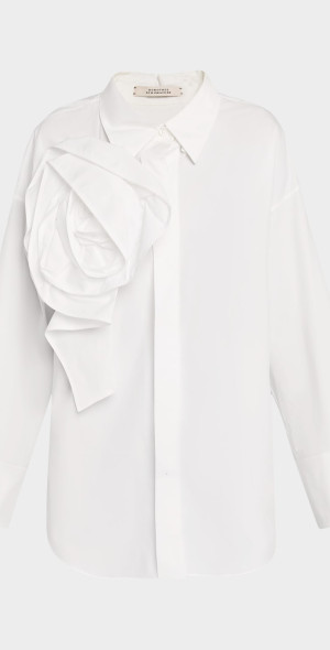 DOROTHEE SCHUMACHER - Poplin Power Blouse W/ Removable Brooch