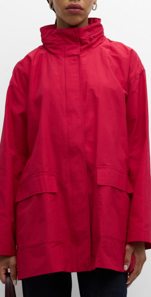 Eileen Fisher - Stand-Collar Jacket with Hidden Hood