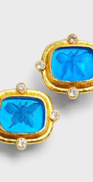 Elizabeth Locke - Peacock "Butterfly" Earrings