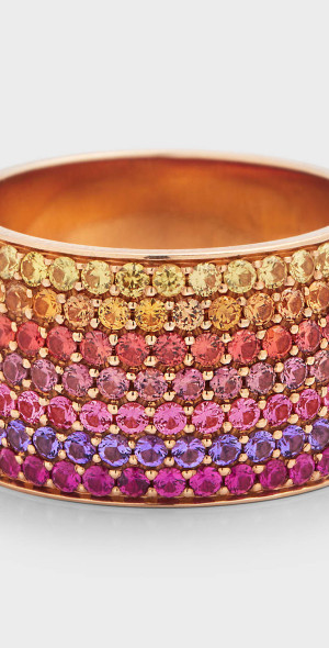 Emily P. Wheeler - Los Angeles 18K Rose Gold Ombré Sapphire Cigar Ring