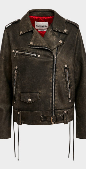 Essentiel Antwerp - Groovy Faux Leather Biker Jacket
