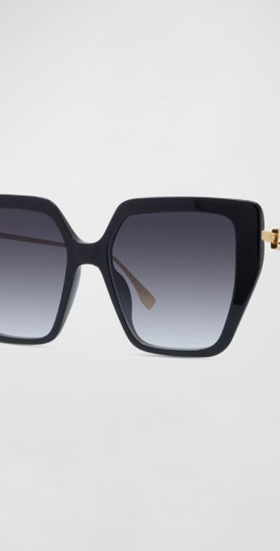 Fendi - Acetate/Metal Butterfly Sunglasses, Black