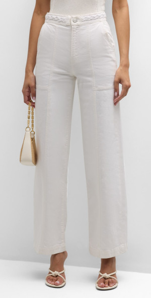 FRAME - Braided Wide-Leg Jeans