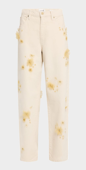 FRAME - Embellished Low-Slung Barrel Jeans