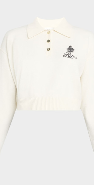 FRAME - x Ritz Paris Crest Cashmere Polo Sweater