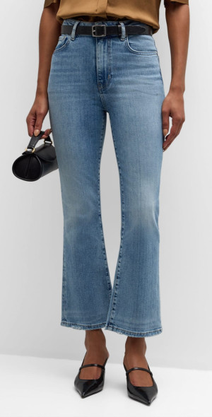 FRAME - Le Crop Mini Boot Worn Fray Jeans