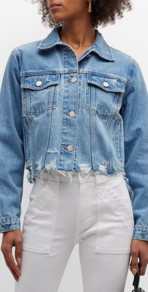 FRAME - Vintage Cropped Denim Jacket