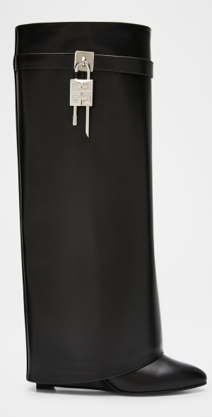 Givenchy - Shark Lock Wide Leather Boots