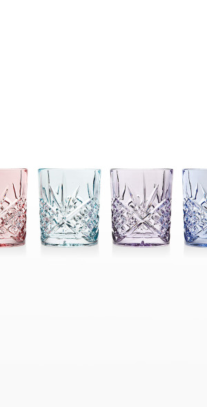Godinger - Dublin Blush Double Old Fashion Glasses, Set of 4