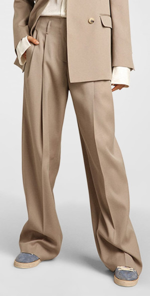Golden Goose - Journey Wool Gabardine Wide-Leg Pants