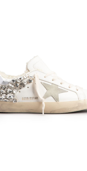 Golden Goose - Superstar Crystal Shearling Low-Top Sneakers