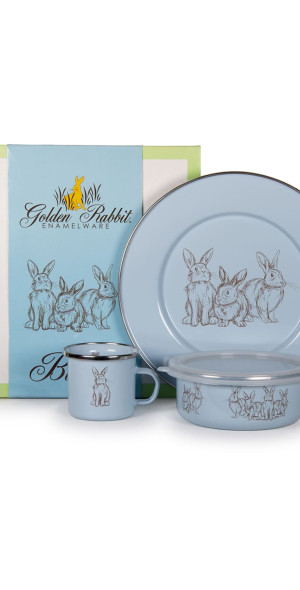 Golden Rabbit - Kid's Bunnies 3-Piece Dinnerware Set