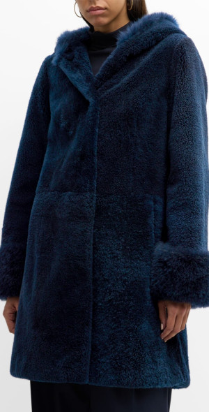 Gorski - Sheared Cashmere Goat Fur Parka Jacket With Cashmere Goat Fur ...