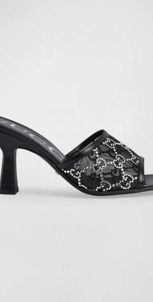 Gucci - Demi Rhinestone Mesh Mule Sandals