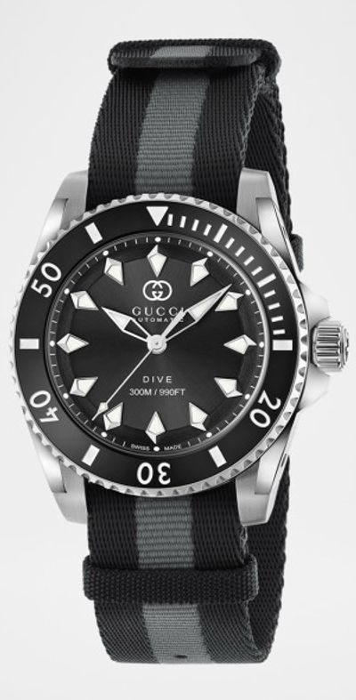 Gucci - Dive 40mm Stainless Steel Nylon-Strap Watch