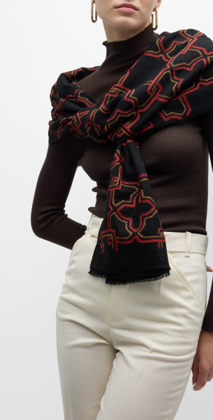 Janavi India - Quatrafoil Merino Wool & Silk Scarf