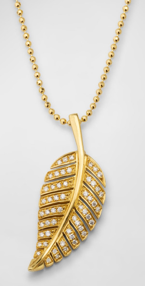 Jennifer Meyer - Small Diamond Leaf Necklace