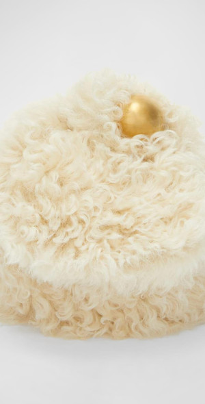 Jil Sander - Sphere Shearling Pouch Clutch Bag