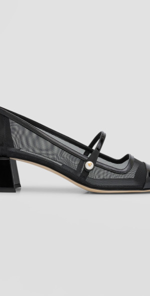Jimmy Choo - Elisa Mesh Mary Jane Ballerina Pumps