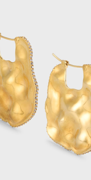 Joanna Laura Constantine - Wave Hoop Earrings with Crystal Pave