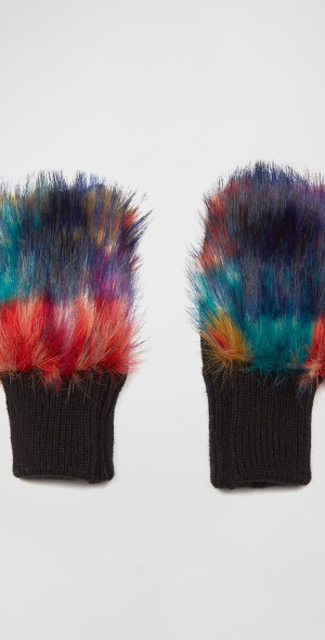 Jocelyn - Multi-Color Wool & Faux Fur Mittens