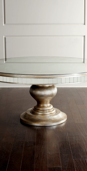 John-Richard Collection - Lisandra Antiqued-Mirrored Round Dining Table