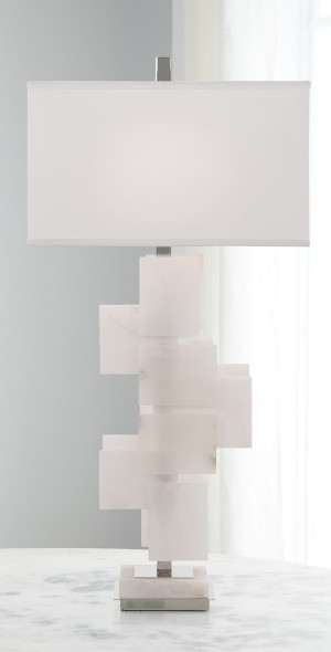 John-Richard Collection - Mondrian in White Alabaster Table Lamp