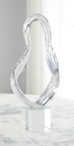 John-Richard Collection - Prismatic Loop on Crystal Base Sculpture, Large