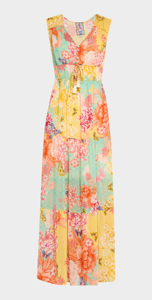 Johnny Was - Maje Sleeveless Tiered Floral-Print Maxi Dress