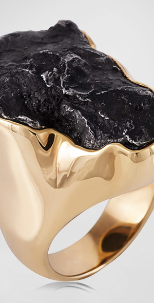 Jorge Adeler - Men's 18K Yellow Gold Sikhote-Alin Meteorite Ring