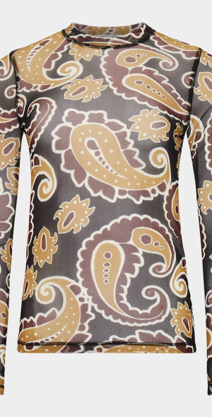 JW Anderson - Paisley-Print Long-Sleeve Mesh Top
