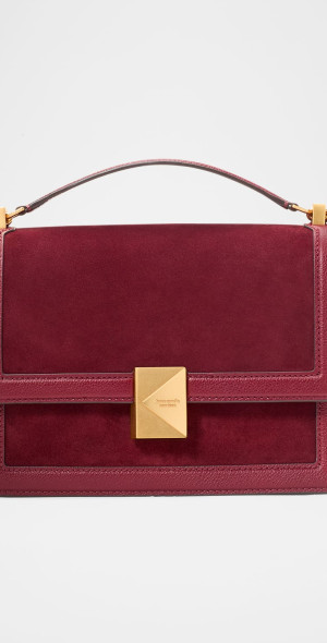 kate spade new york - deco pebbled leather & suede shoulder bag