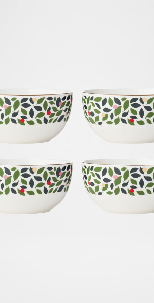 kate spade new york - evergreen 4-piece soup/cereal bowls