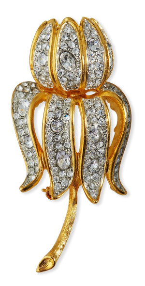 Kenneth Jay Lane - Crystal Flower Pin