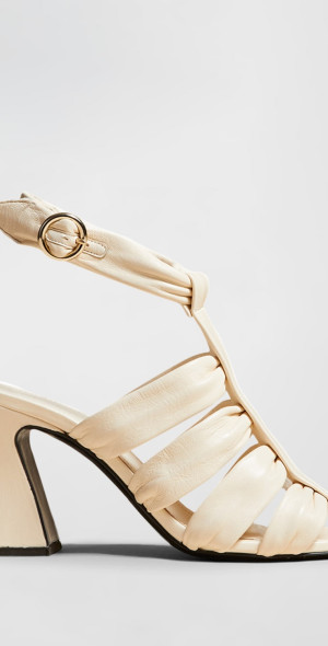 Khaite - Perth Caged Calfskin Block-Heel Sandals