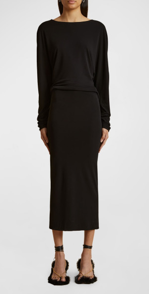 Khaite - Trina Open-Back Boat Neck Dress