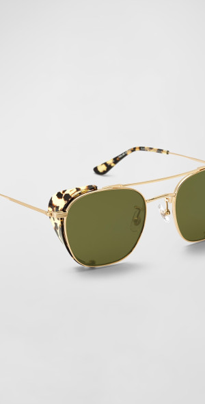 KREWE - Earhart Blinker Metal Aviator Sunglasses w/ Side Shields